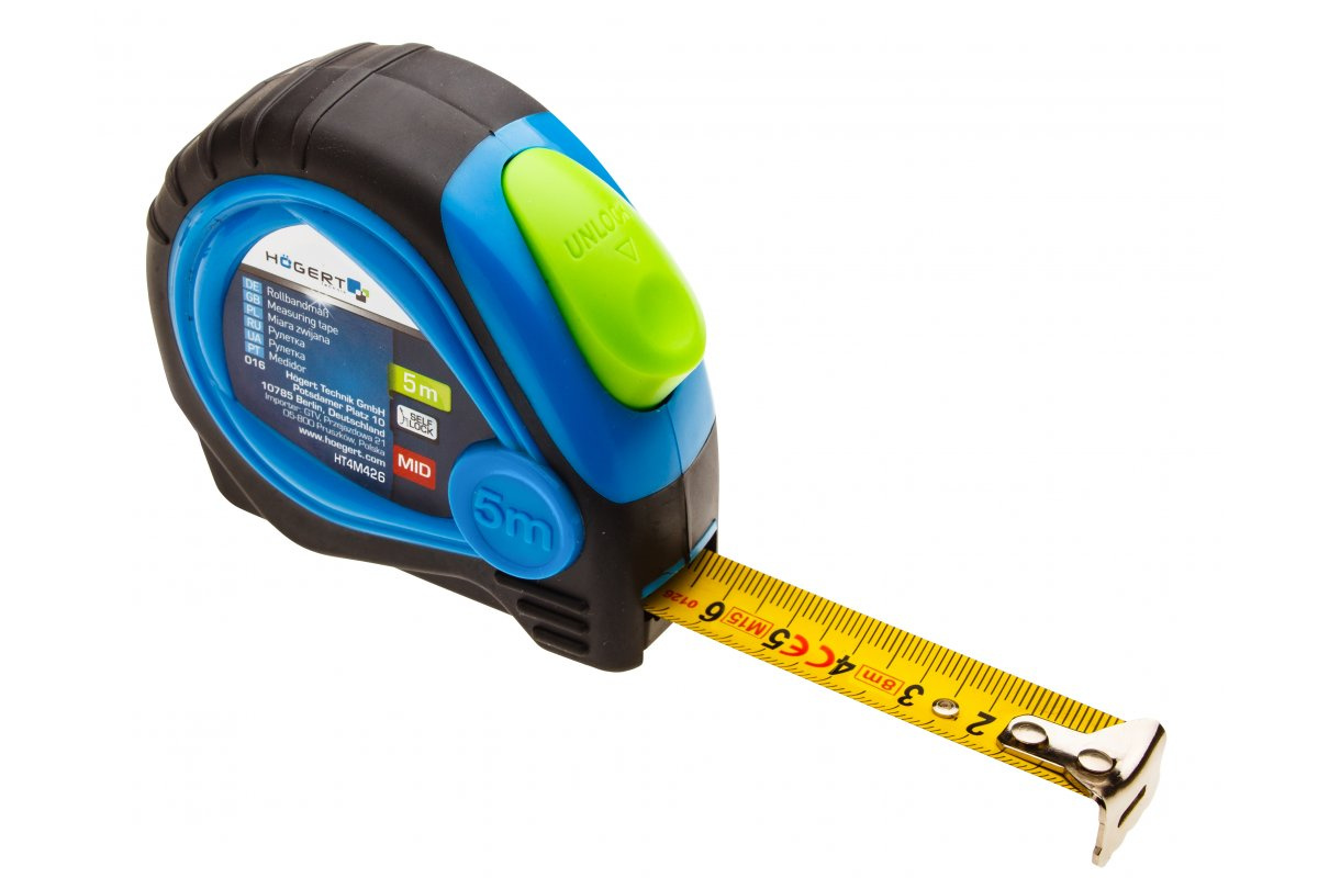 Miara zwijana stalowa z magnesem 3m x 16mm MID Hogert HT4M423 ...